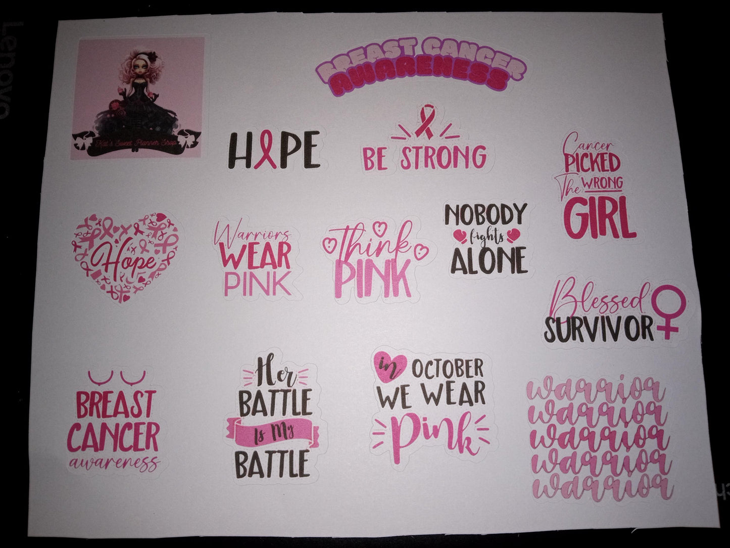 Breast Cancer Awareness Sticker Sheet – Kats Sweet Planner Shop