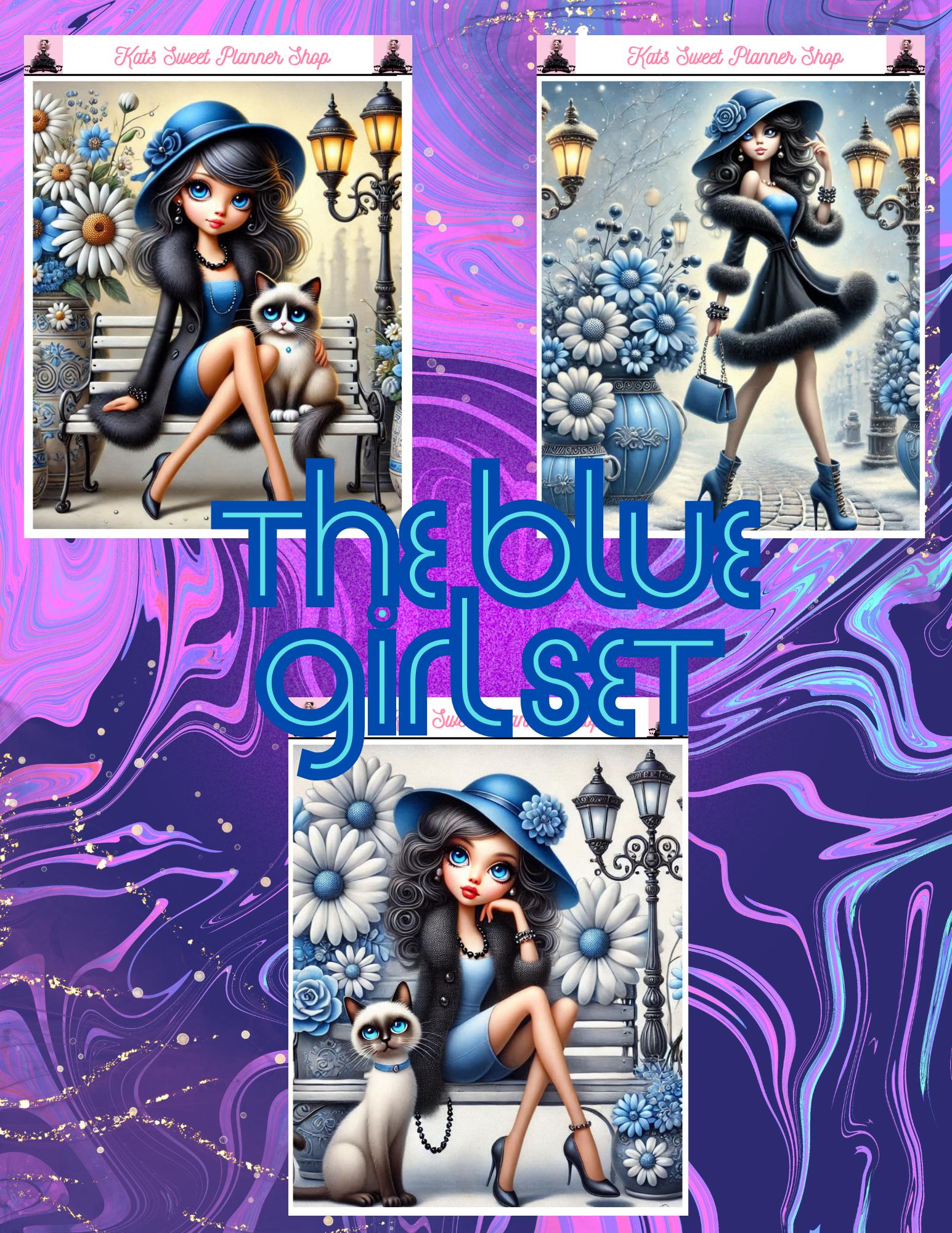 The Blue Girl Sticker Tear Sheets – Kats Sweet Planner Shop