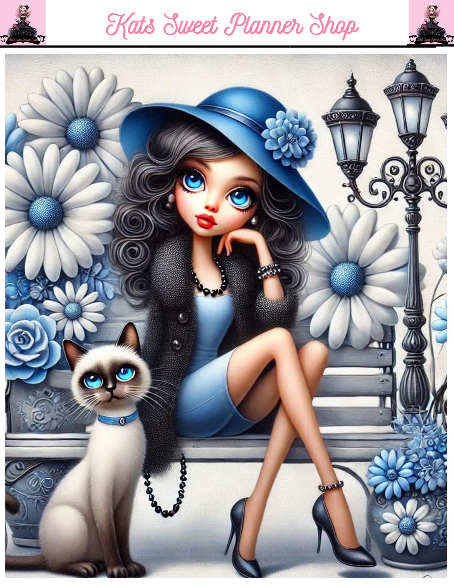 The Blue Girl Sticker Tear Sheets – Kats Sweet Planner Shop